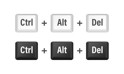Ctrl Alt Del Shortcut Keys Keyboard Royalty Free Vector