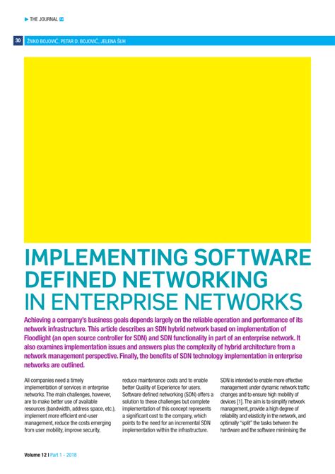 pdf the implementation of software defined networking in enterprise