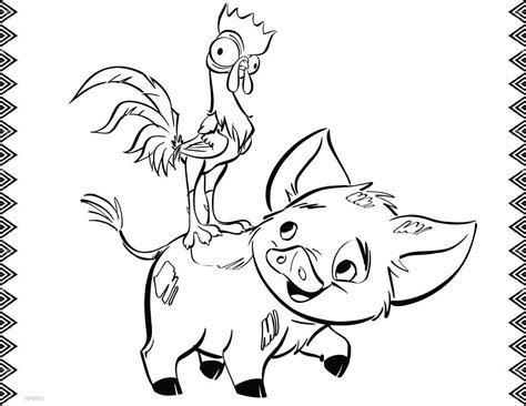 Pua And Hei Hei Coloring Page