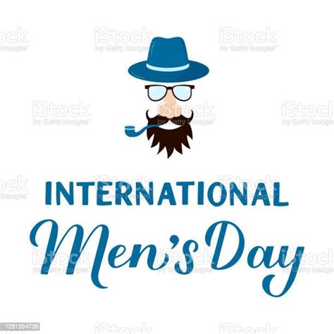 국제 Menâs의 날 손 글자 화 힙스터 흰색에 고립 11월 19일에 연말연시를 축하합니다 타이포그래피 포스터 배너 전단지 스티커 티셔츠 인사말 카드 등을 위한 벡터 템플릿