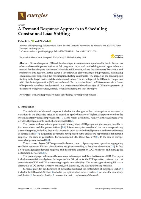 Pdf A Demand Response Approach To Scheduling Constrained Load Shifting