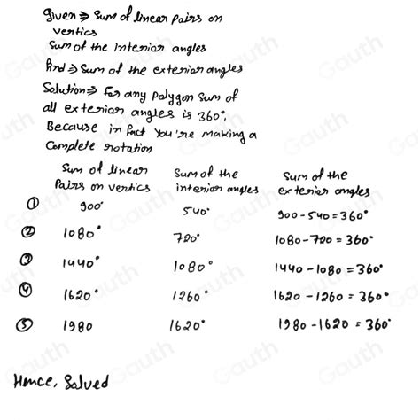 Solved Learning Task 2 Given The Following Sums Of The Linear Pairs On Vertices And Sum Of The
