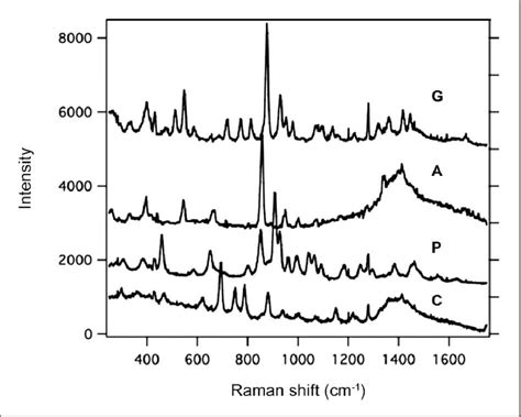 Raman Spectra Of Amino Acids Glutamic Acid G Alanine A Proline