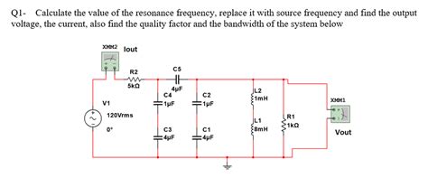 Solved Q1 ﻿calculate The Value Of The Resonance Frequency