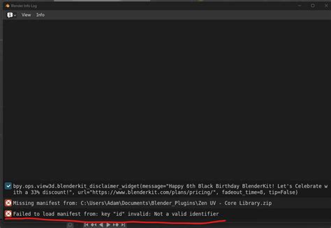 missing manifest error message when installing zenuv other software