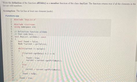 Solved Write The Definition Of The Function Allodds 0 As A