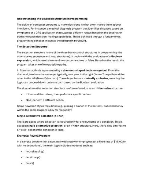 Selection Structures In Programming If Then Else And Or Not