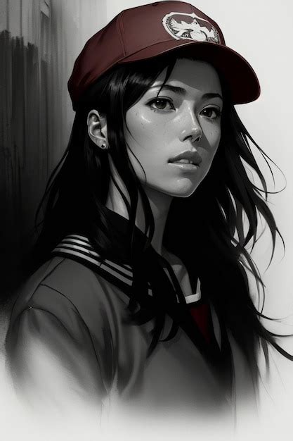 Premium Ai Image A Girl With A Red Hat And A Red Cap