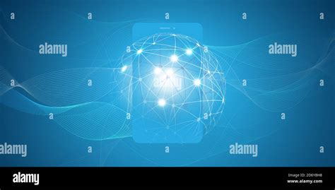 Abstract Blue Modern Minimal Style Cloud Computing Networks Structure