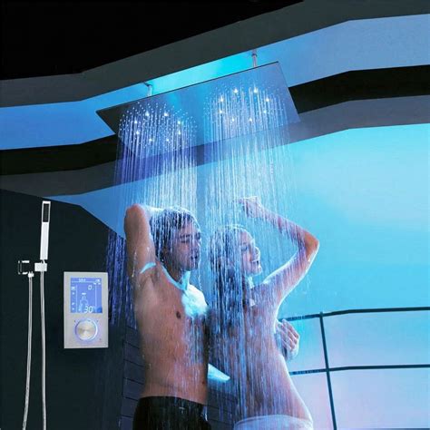 Juno 16 32 Luxury Dual Led Dual Rain Shower Head Ceiling Mount