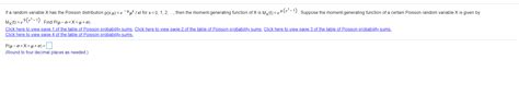 Solved Suppose The Moment Generating Function Of A Certain