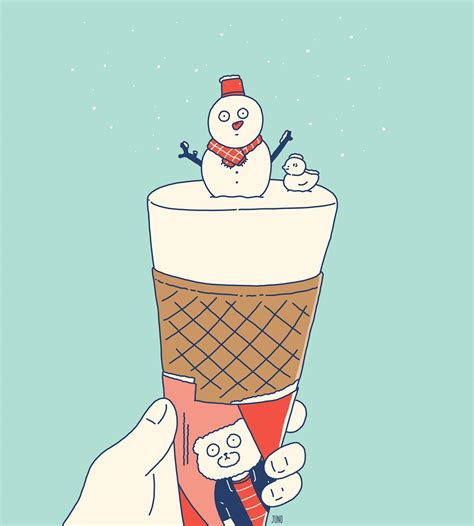 Juno 눈사람 만들고 싶다 눈오리도 ☃️ 눈사람 일러스트 눈오리 아이스크림 Doodle Facebook