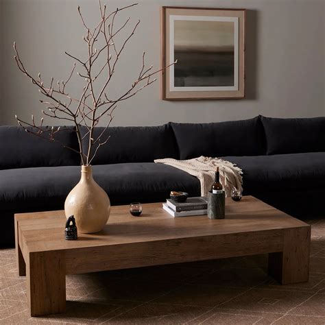 Four Hands Abaso Rectangular Coffee Table Paynes Gray