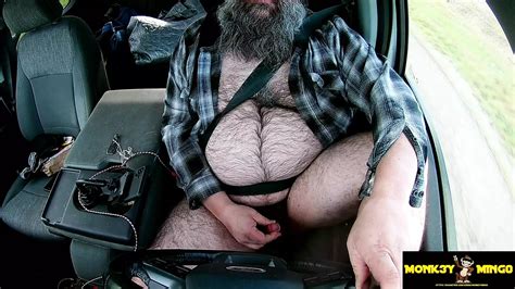 Hairy Bear Monkey Mingo Driving Naked And Masturbating Gay Amateur