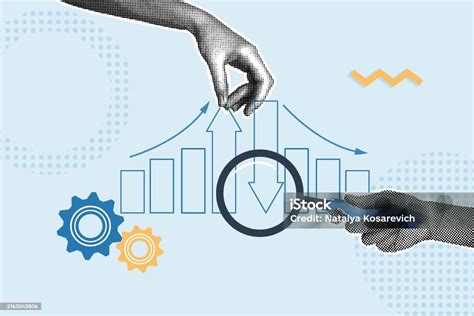 세련된 하프 톤 콜라주 비용 및 품질 관리 관리 최적화의 개념 Man은 작업 효율성을 향상시켜 품질을 제어하고 회사 비용을 절감합니다 성공적인 조직 전략 및 관리 가격에