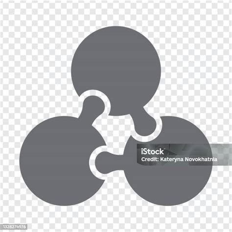 회색의 간단한 아이콘 퍼즐 웹 사이트 디자인 앱 Ui에 대한 투명한 배경에 있는 세 가지 요소의 간단한 아이콘 원 퍼즐 Eps10 0명에 대한 스톡 벡터 아트 및 기타