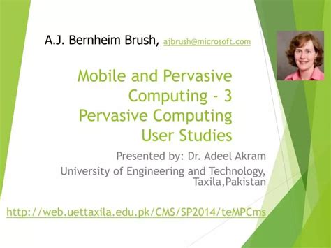 Ppt Mobile And Pervasive Computing 3 Pervasive Computing User