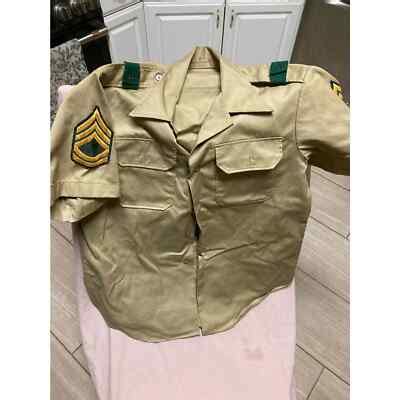 Vintage Era Class B Us Army Sargent First Class Tan Uniform Size M