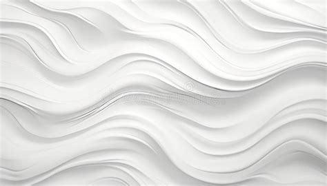 Abstract White Seamless Wave Texture Pattern Background In Monochromatic Color Design Stock