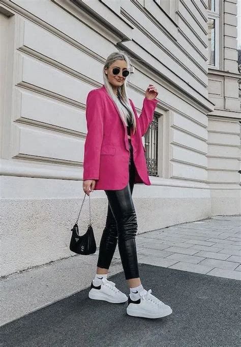 What To Wear With A Pink Blazer 50 Chic Outfit Ideas With Hot Pink