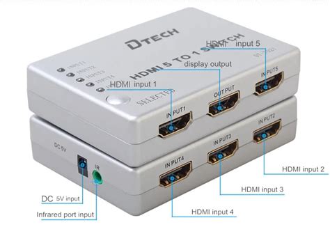 DTECH Port Hub Box Switch MHz K Video Input Output X MINI HDMI Switcher Alibaba