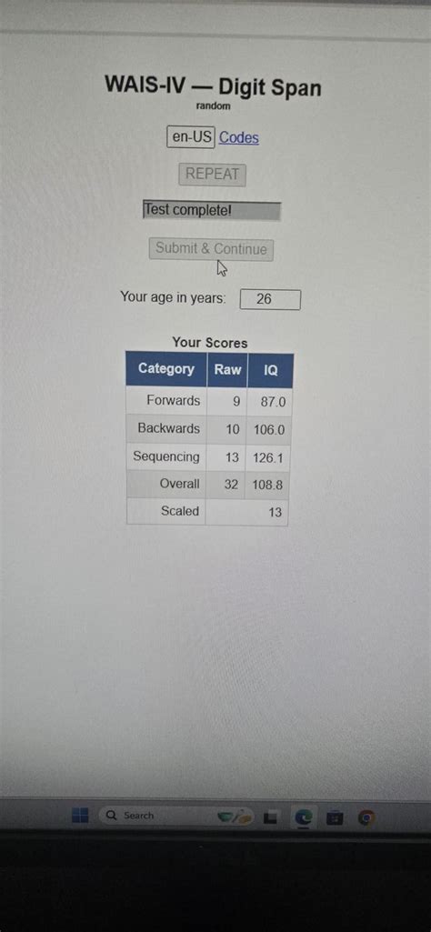 Rate My Digit Span Score R Cognitivetesting
