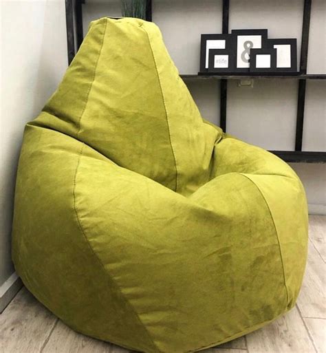 Крісло мішок груша дитяча L зі знімним чохлом Арт Декор Пуф велюр салатовий купити онлайн на