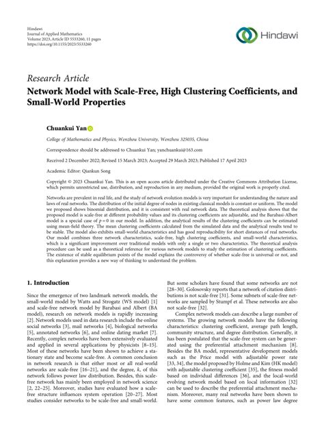 Pdf Network Model With Scale Free High Clustering Coefficients And