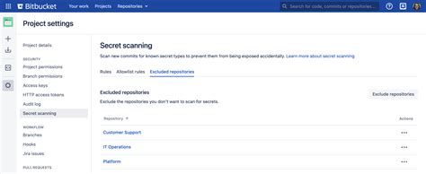 Secret Scanning Bitbucket Data Center 89 Atlassian Documentation