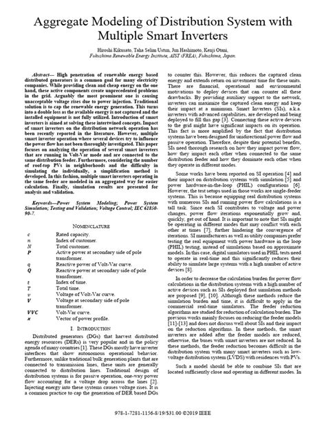 2019 Aggregate Modeling Of Distribution System With Multiple Smart