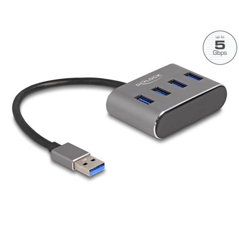 Delock 4 Port Usb 32 Gen 1 Hub With Usb Type A Connector Usb Type A