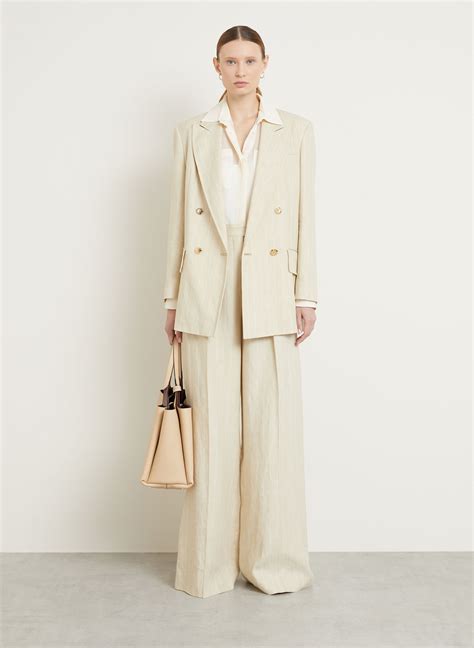 Max Mara Longblazer Gerla Aus Leinen In Beige Creme