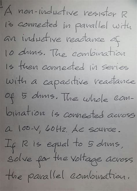 Solved A A Non Inductive Resistor R Is Connected In Parallel Chegg Com