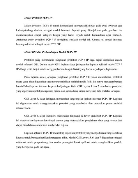 Model Protokol Tcp Ip Dan Model Osi Dan Perbandingan Model Tcp Ip Model Protokol Tcp Ip