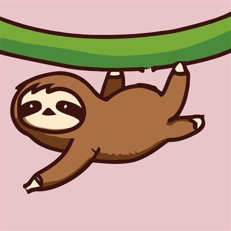 Cute Chibi Sloth Kawaii Illustration Lazy Sloth Sleepy Graphic Vector 17047812 Vector Art At