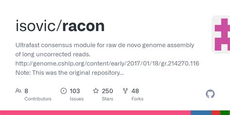 Github Isovic Racon Ultrafast Consensus Module For Raw De Novo Genome Assembly Of Long