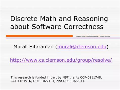 Ppt Discrete Math And Reasoning About Software Correctness Powerpoint