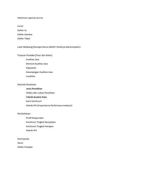 Pedoman Laporan Survey Servqual Dan E Servqual Pdf