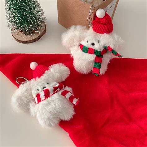 블루씨티 [귀염주의] 메리 토끼 크리스마스 인형 백참 키홀더 열쇠고리 가방 키링 2type 위시버킷