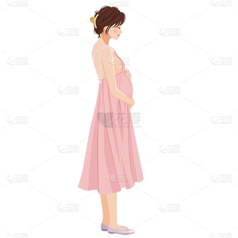 手绘 母亲节孕妇形象贴纸