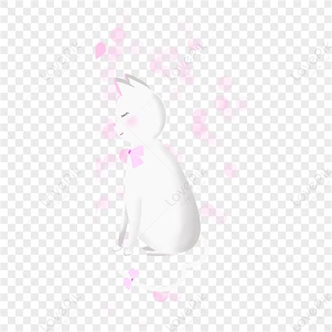 핑크 일러스트 나비와 수줍은 고양이선물계란토끼 Png 일러스트 무료 다운로드 Lovepik