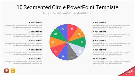 10 Spoke Arrow Cycle Ppt Template Just Free Slide