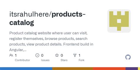 Github Itsrahulhereproducts Catalog Product Catalog Website Where