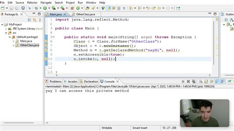 how to call a private method in java and access from another class