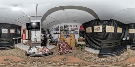 Minsk Belarus May 3 2024 Seamless Spherical 360 Hdri Panorama In Interior Of Black Room