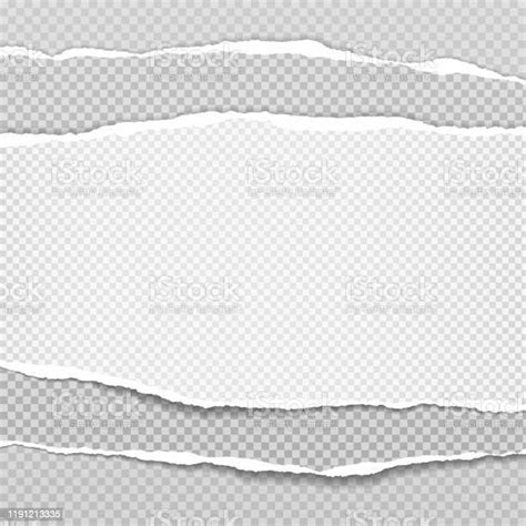 찢어진 흰색과 회색 현실적인 수평 종이 스트립부드러운 그림자의 조각은 사각형 배경에 있습니다 벡터 일러스트레이션 0명에 대한