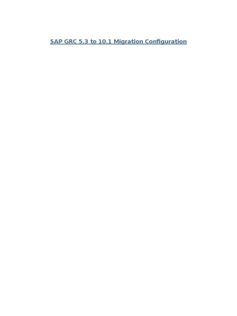 Sap Grc Migration 53 To 10configuration Guide Pdf Business Process Risk Management