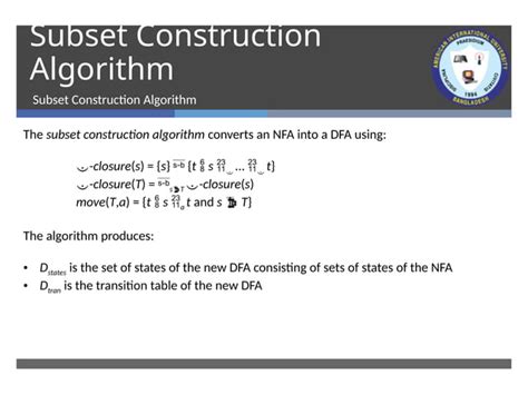 Nfa To Dfa Conversion Using Subset Construction Method Pptx