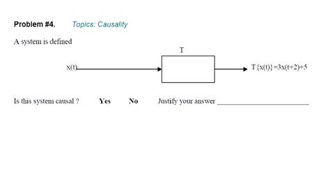 Solved A System Is Defined Is This System Causal Yes No Chegg Com