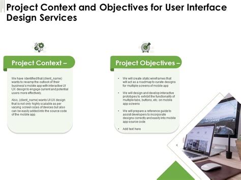 Project Context And Objectives For User Interface Design Services Ppt